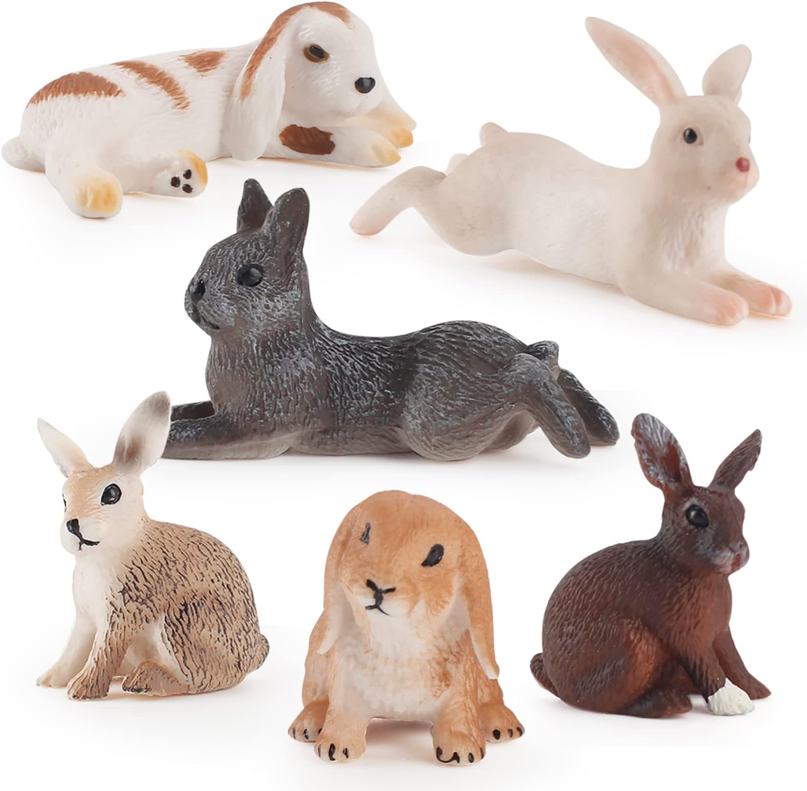 Amazon.com: MAOMIA 12 Pcs Rabbit Figures for Kids, Bunnies Toy Set Cake ...