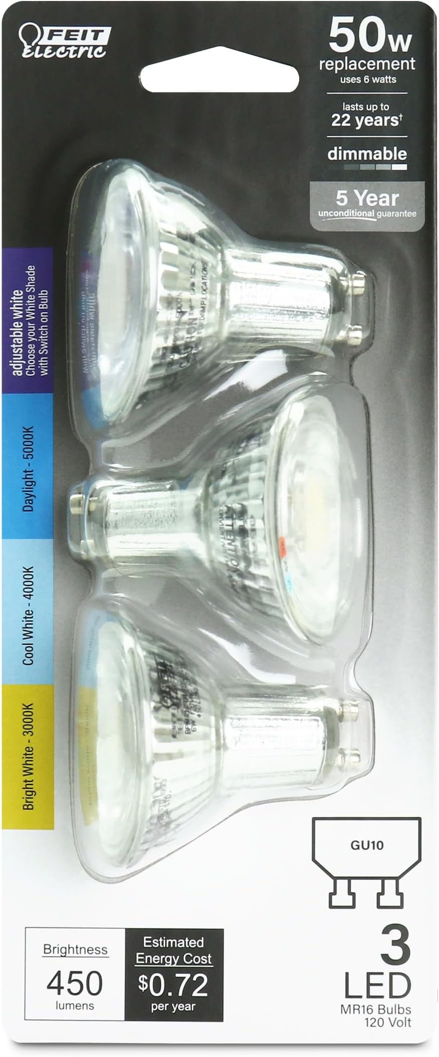 Feit Electric BPMR16/GU10/930CA MR16 LED Bulb - Amazon.com