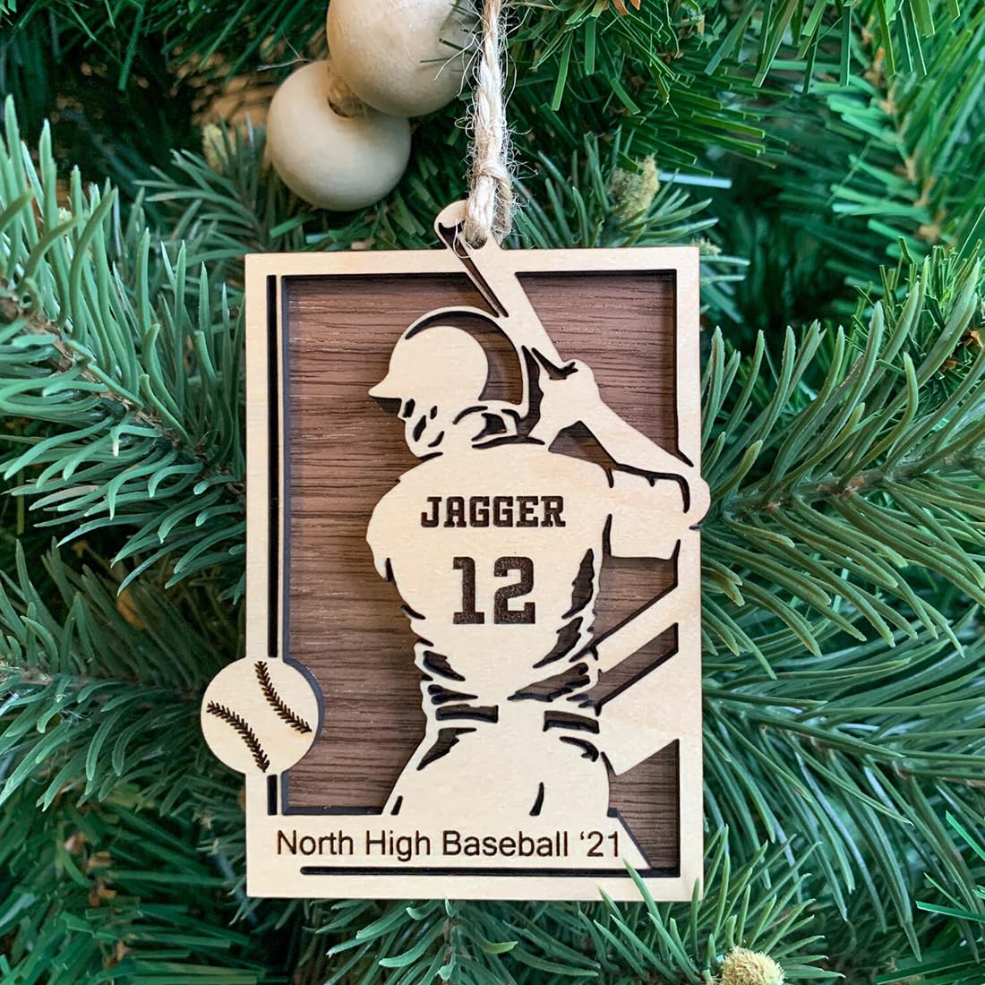Amazon.com: Personalized Baseball Ornament 2024, Engraved Wooden, Name ...