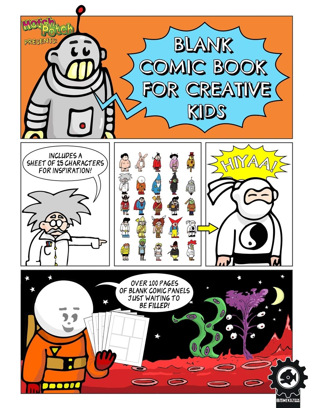 Blank Comic Book For Creative Kids: Over 100 Pages Of Blank Panels To ...