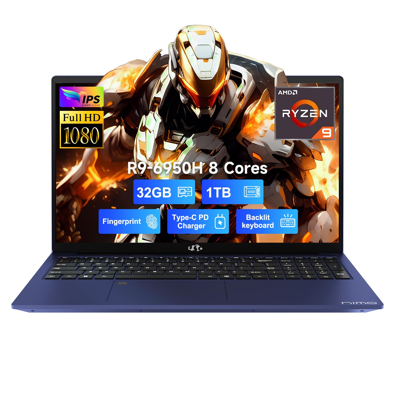 Amazon.com: NIMO 17.3 FHD IPS Business Gaming Laptop, 8-Cores AMD ...