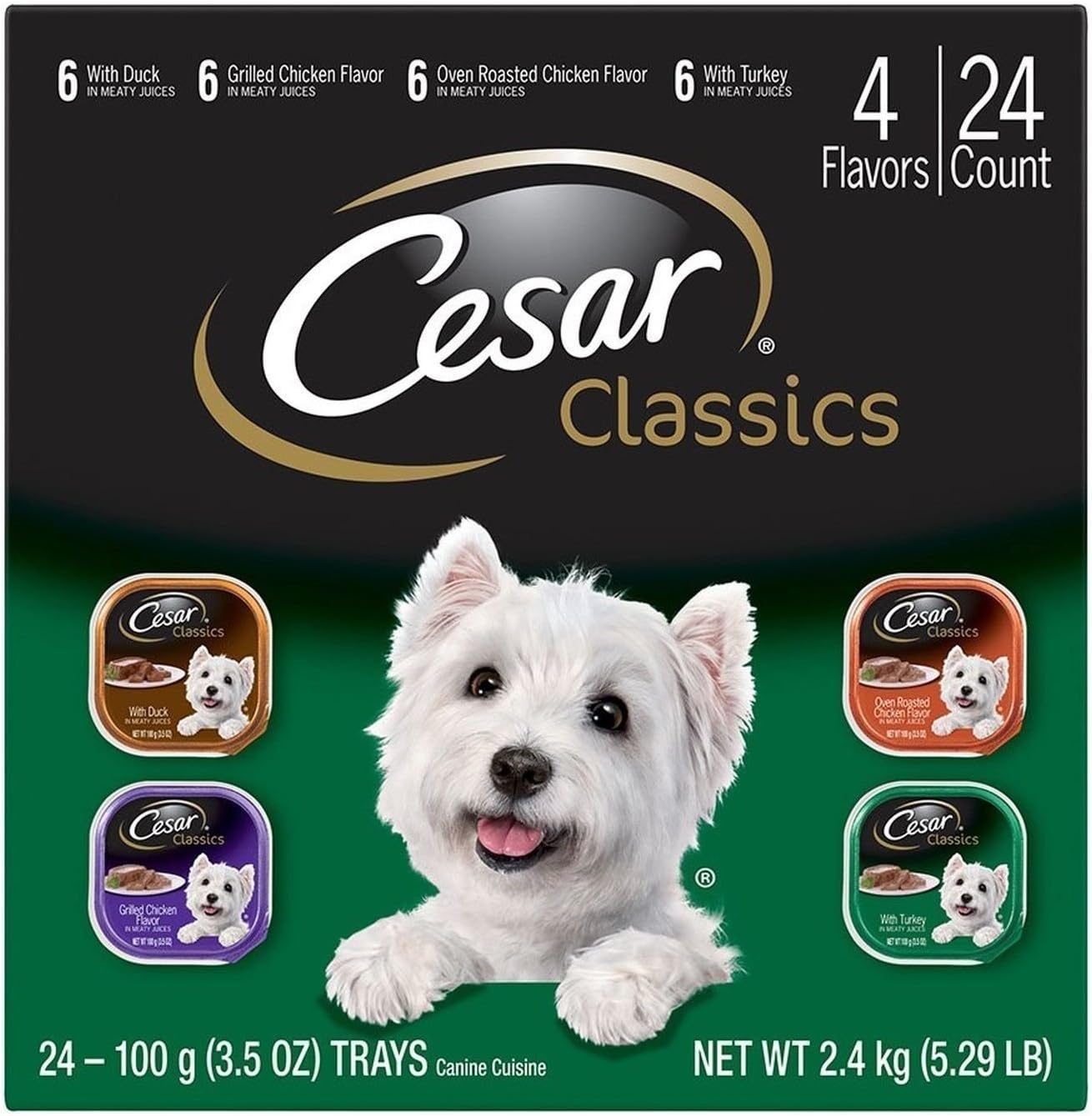 Amazon.com: Cesar Canine Cuisine Wet Dog Food, 8 Flavor Variety Pack ...