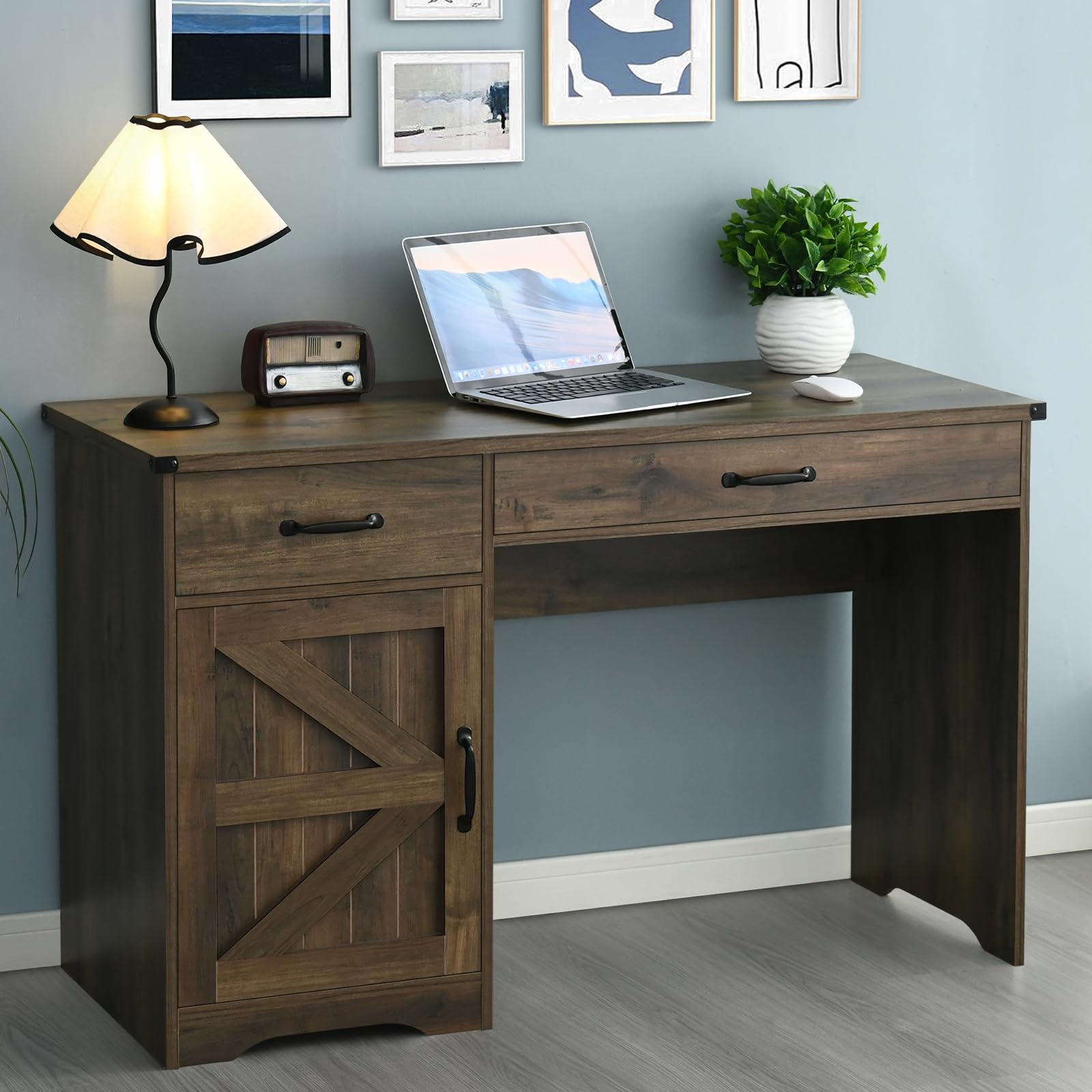 Amazon.com: MaverickFurni Farmhouse Computer Desk with Drawers, 48 Inch ...