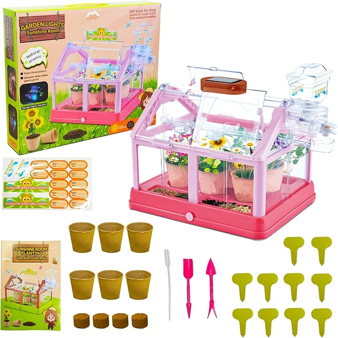 Amazon.com: EXBEPE Kids Plant Growing Kit Greenhouse Growing Set ...