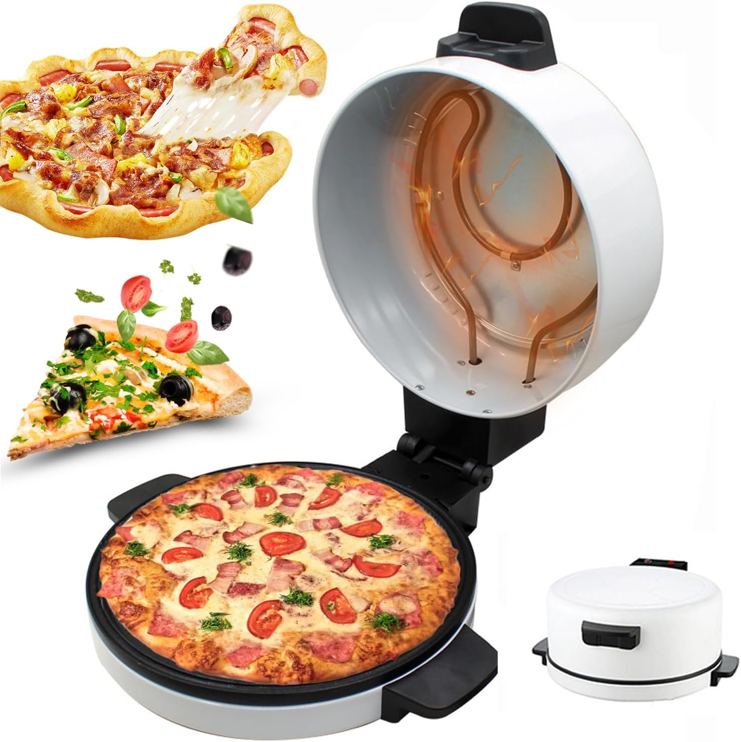 Electric Pizza Oven, 12 Inch Portable Pizza Maker, 2000w Indoor Pizza ...