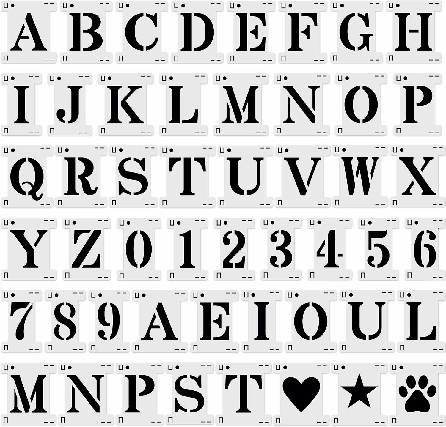 Amazon.com: Midenco 2 Inch Reusable Interlocking Letter Stencils for ...
