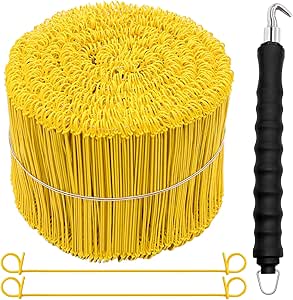 Black Chicken Wire 6 Gauge Wire Therwen 1000 Pieces Double Loop Rebar ...