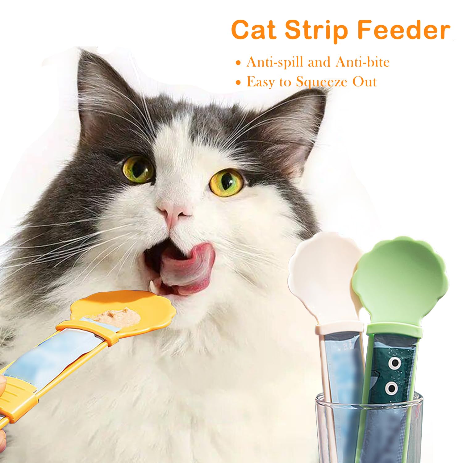 Happy Spoon For Cats 3Pcs Cat Strip Feeder Spoon Pet Treat Squeeze ...