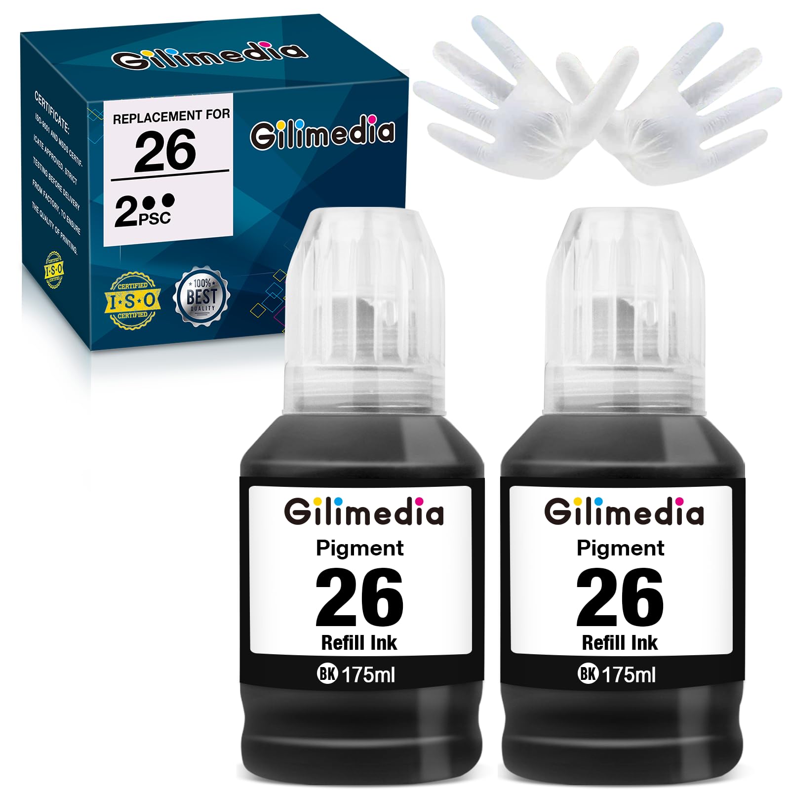 Amazon.com: GI-26 Ink GI26 Black Ink Refill Bottles Replacement for ...
