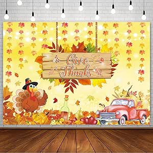 Amazon.com : AIBIIN 7x5ft Happy Thanksgiving Backdrop Give Thanks ...