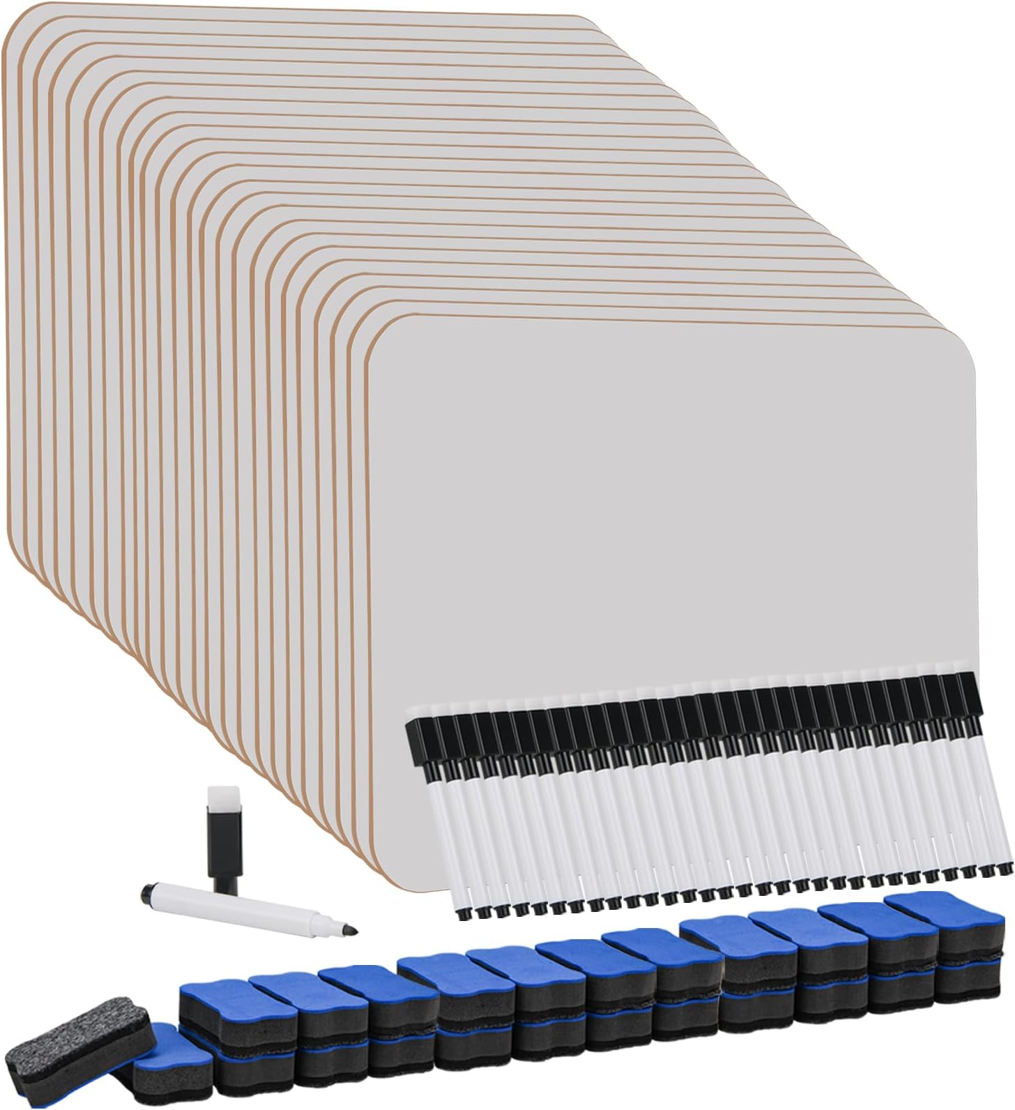 Ohuhu 25 Pack Mini Whiteboard, A4 Dry Erase Double Sided (Lined/Plain ...