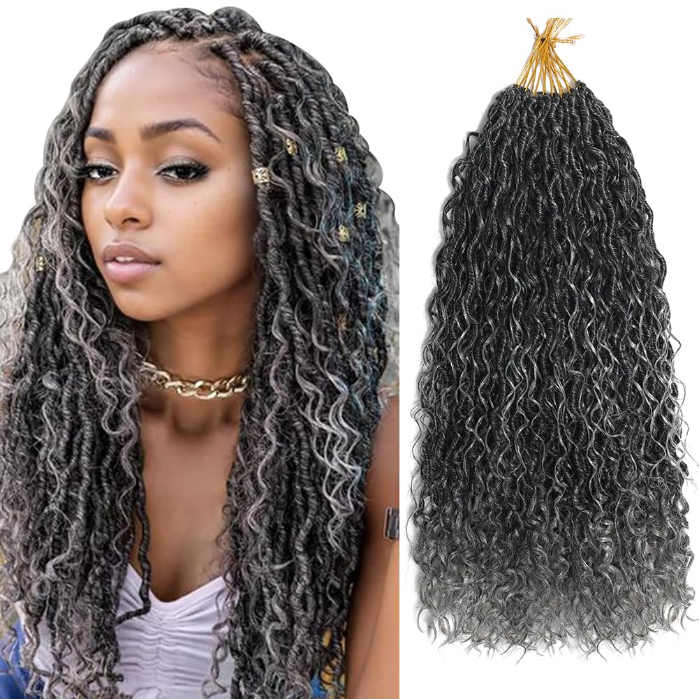 Amazon.com : 24 Inch Goddess Locs Crochet Braids Hair Faux locs Grey ...