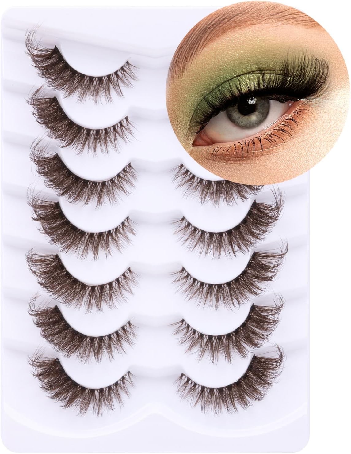 Amazon.com: Half Lashes with Clear Band, 15mm Natural Look Cat-Eye ...