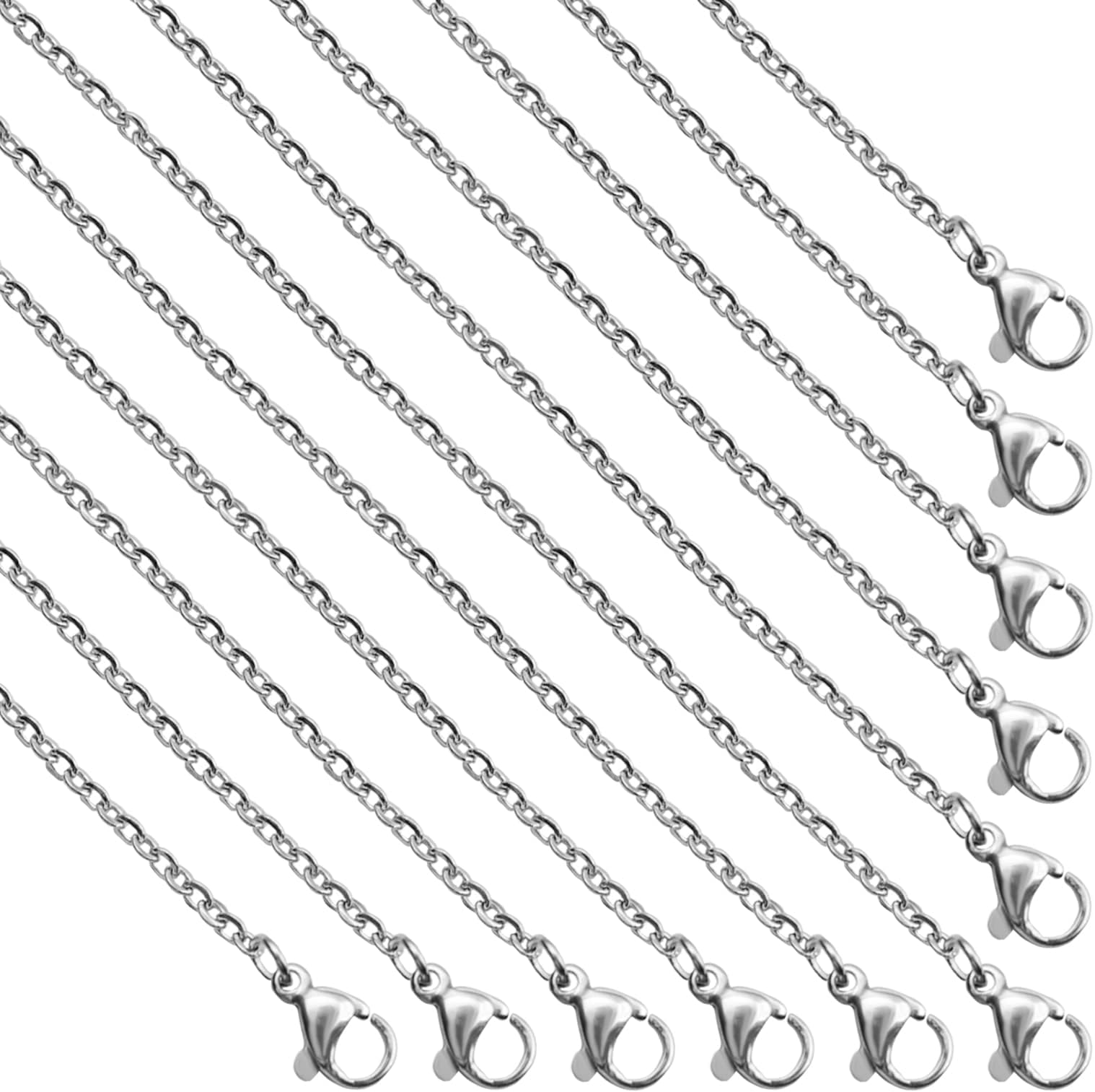 Amazon.com: 30 Pack 20 Inch Necklace Chain Stainless Steel Link Cable ...