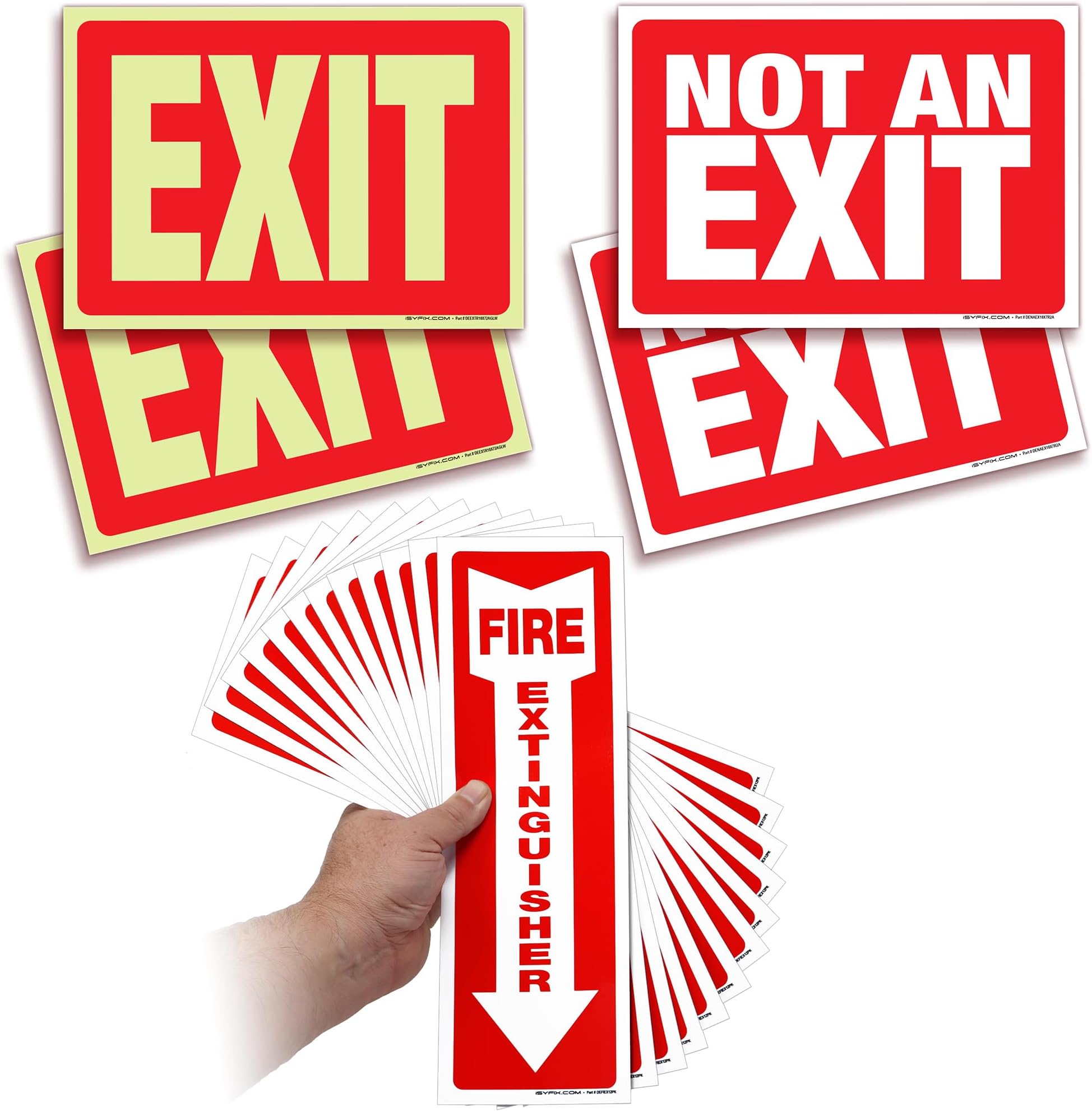 Amazon.com: iSYFIX Exit Glow in the Dark Sign Stickers, Fire ...