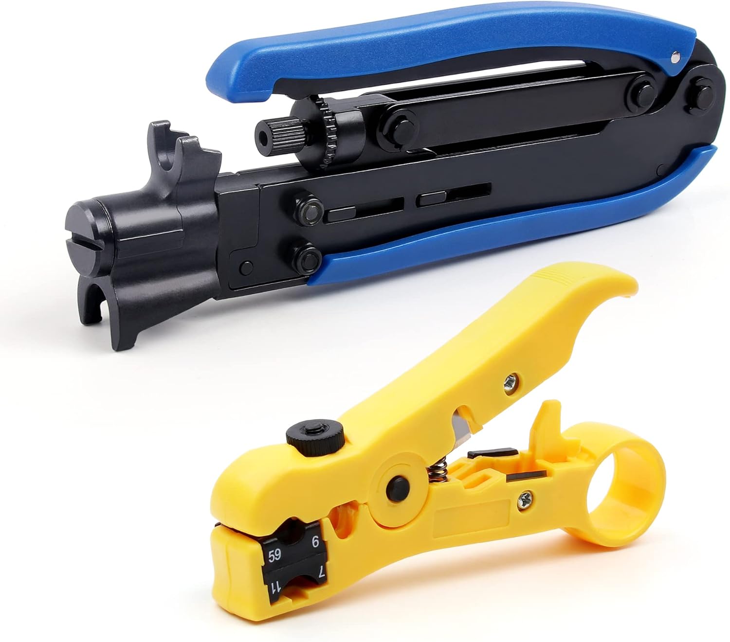 Kit de crimpadora de cable coaxial, herramienta de compresión coaxial ...