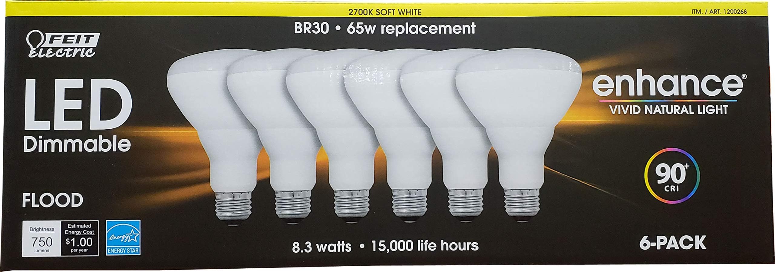 Feit Electric Dimmable Led BR 30 Flood 65W Soft White, 6 Count - Amazon.com