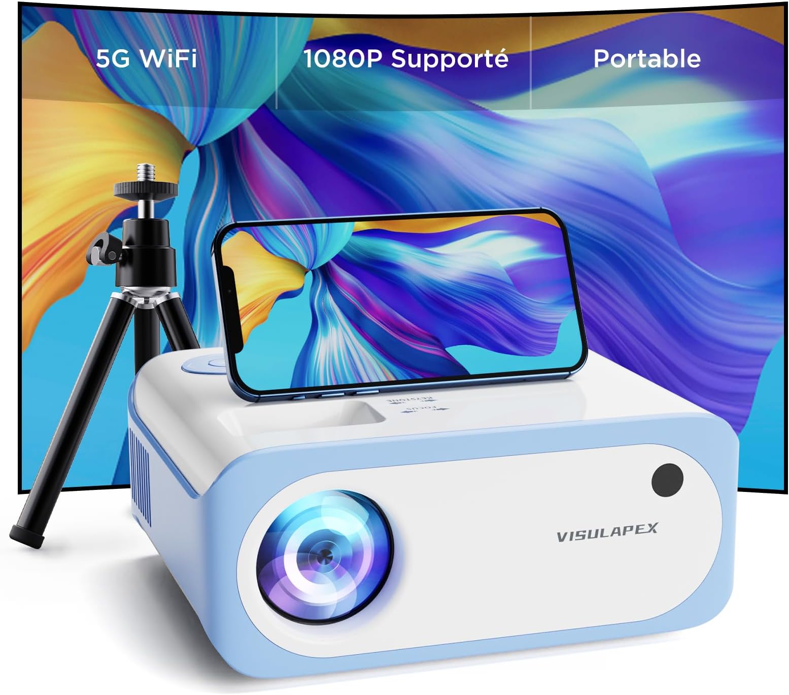Mini Projecteur Bluetooth, AKATUO Vidéoprojecteur 1080P Full HD ...