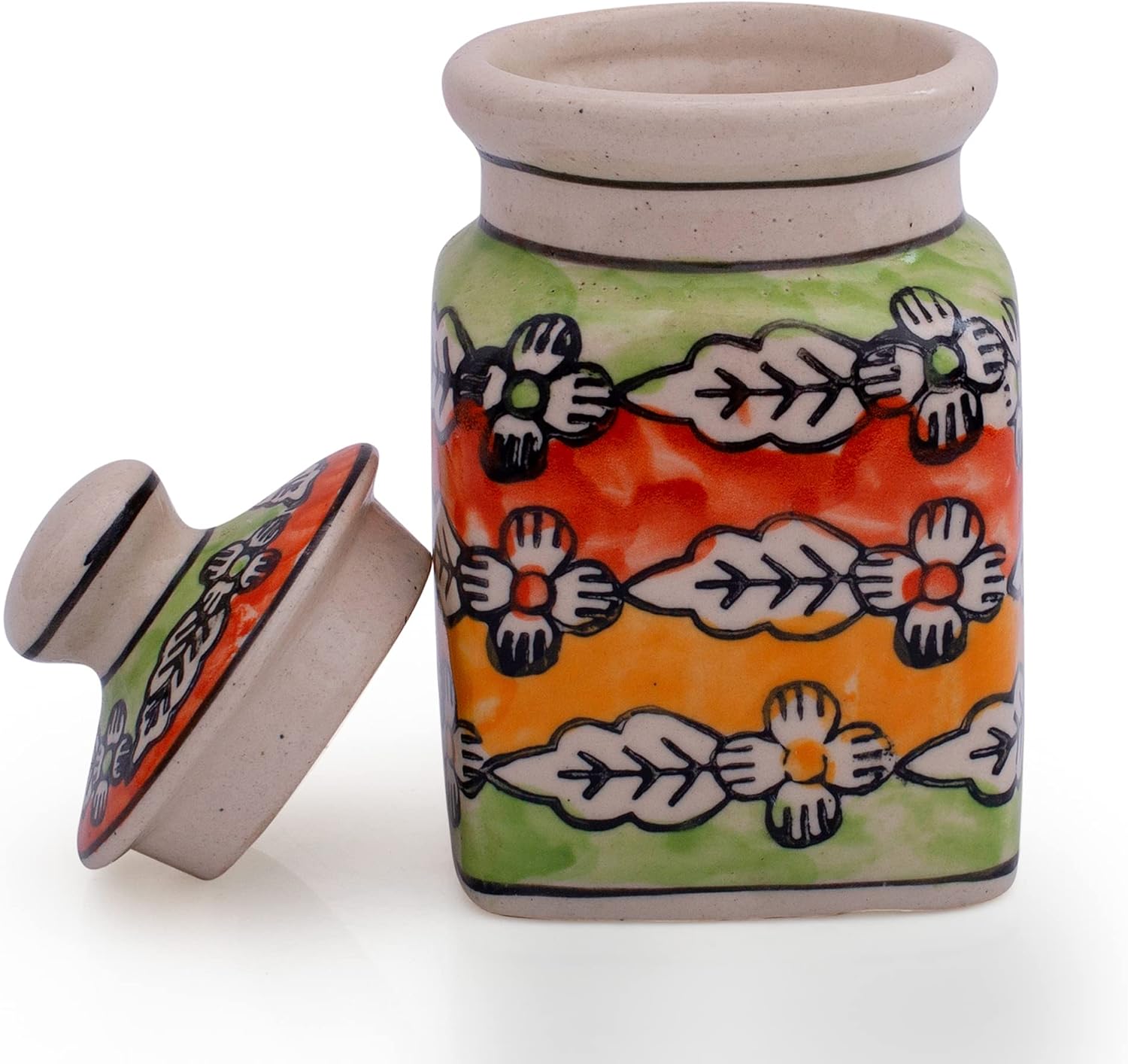 Amazon.com: Decorative Ceramic Jar With Lid For Kitchen Pantry ...