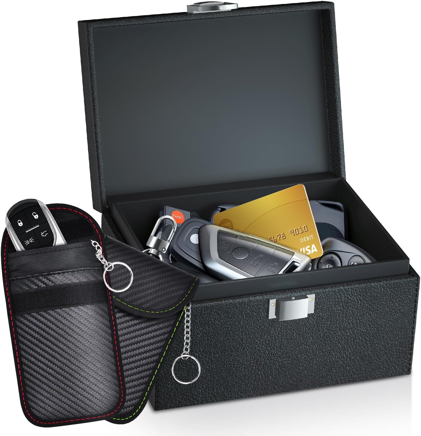 Faraday Box for Car Keys and Faraday Bag for Key Fob Protector(2Pack ...