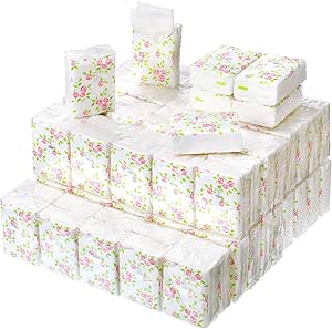 Amazon.com: Geyee 100 Pcs Floral Travel Tissue Packs Small Personal ...