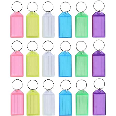 Key Tags, Pack of 10 Key Tags with Labels Key Fobs ID Plastic Key Tags ...