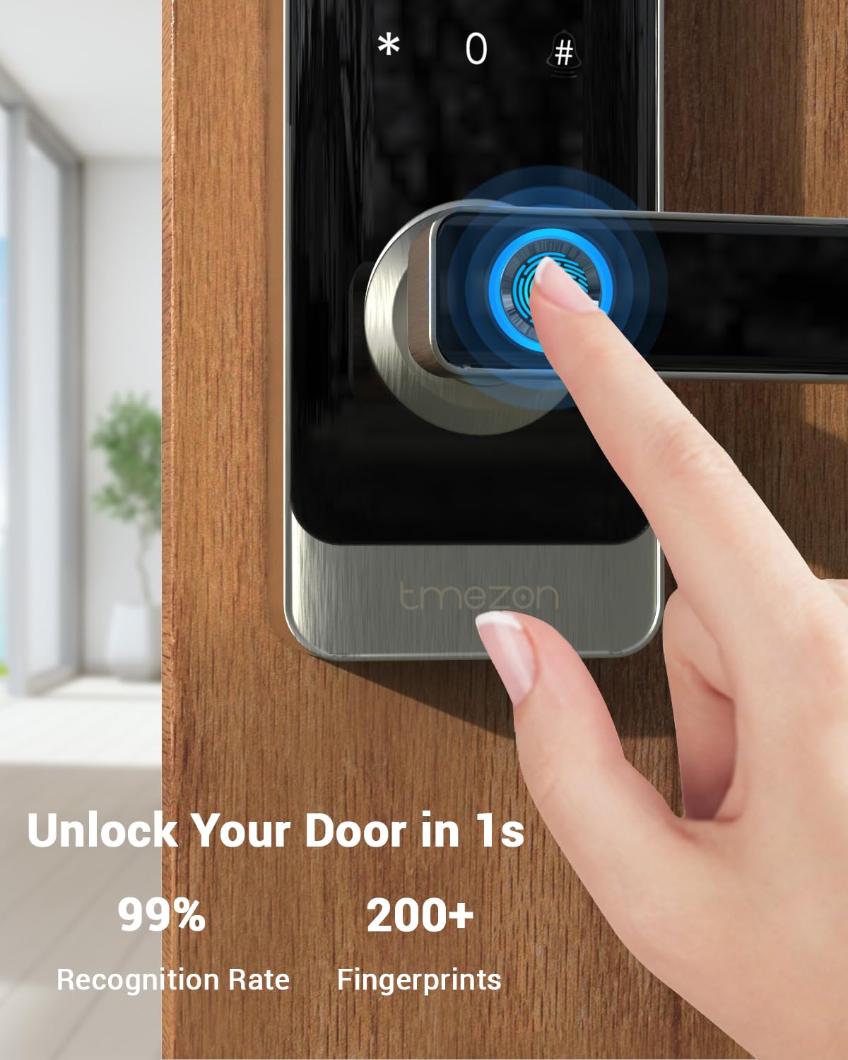 Snapklik.com : TMEZON Smart Door Lock, Fingerprint Smart Lock For Front ...