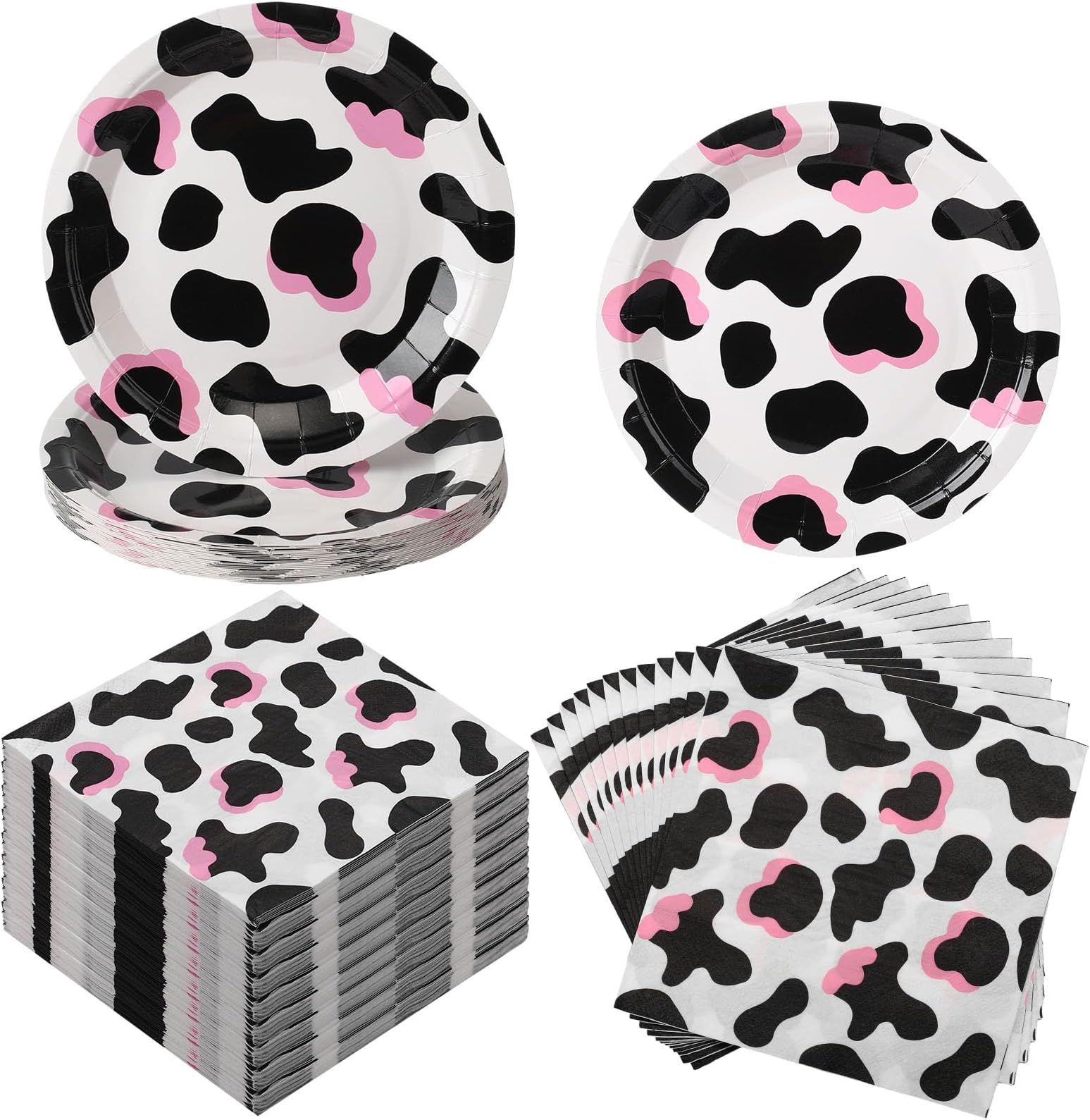 Amazon.com: Yaomiao 50 Pcs Cowboy Cowgirl Party Supplies, Cow Print ...