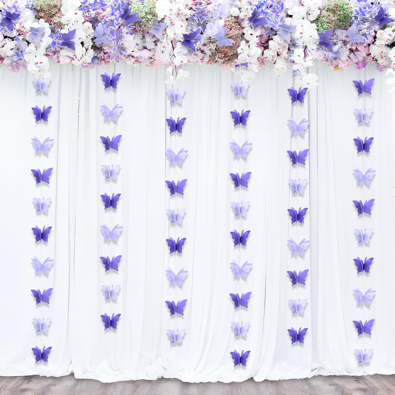 Amazon.com: Butterfly Paper Garland 3D Butterfly Hanging Garland ...