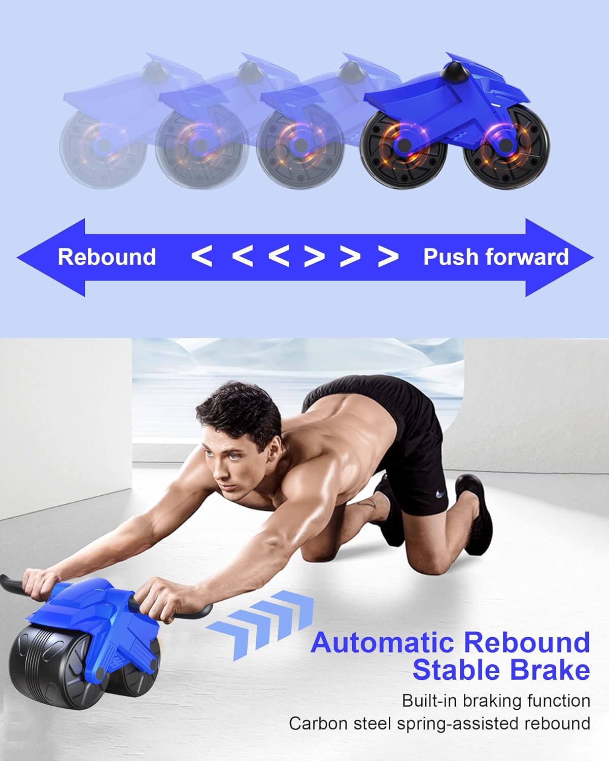 Automatic Rebound Abdominal Wheel, Double Round Ab Roller Wheel ...