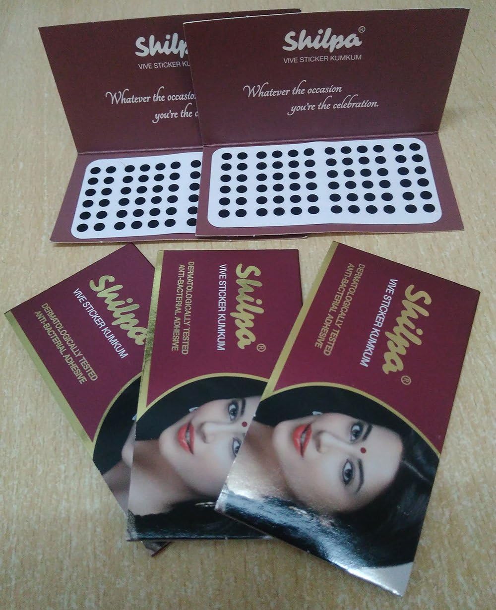 Amazon.com: Shilpa Vive Sticker Kumkum - Black Size 7 (Pack of 5 ...