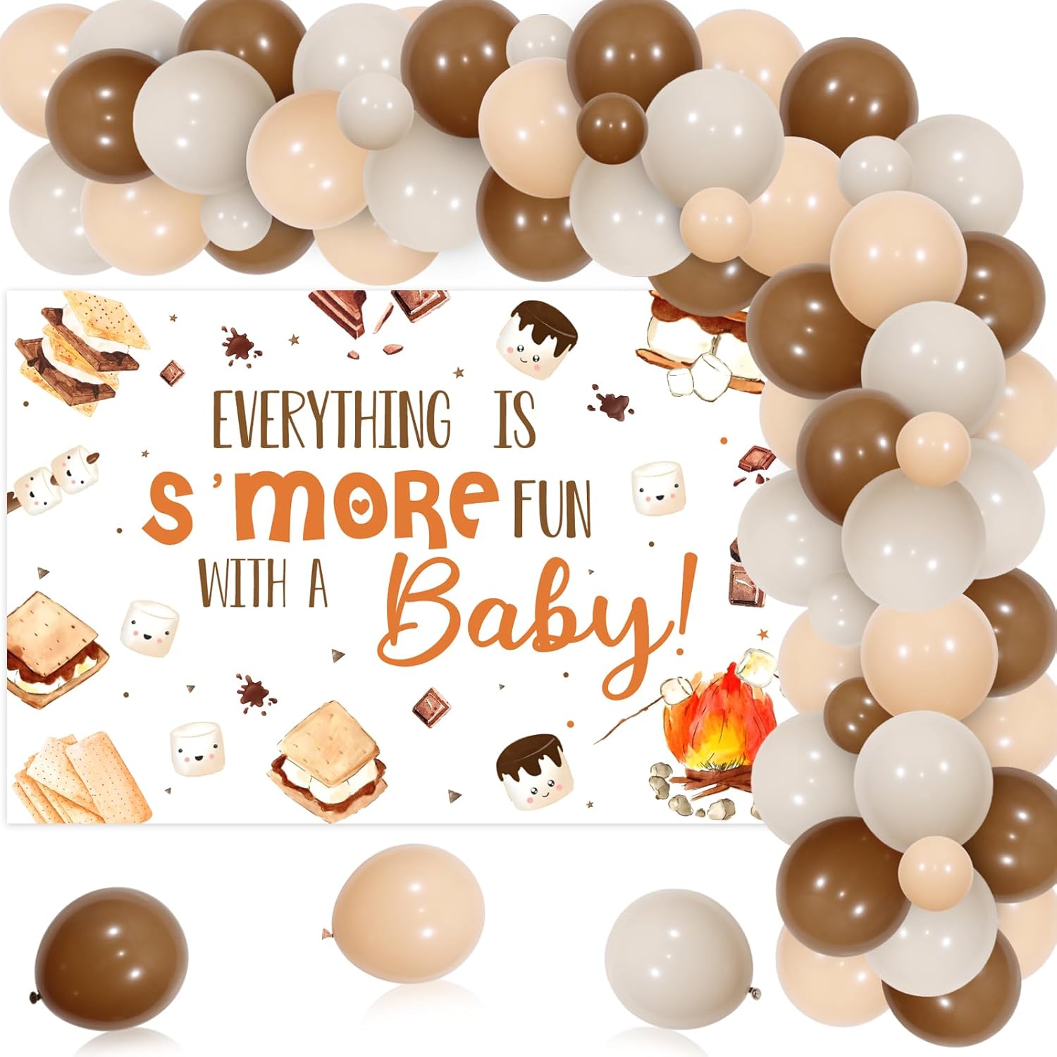 Amazon.com: Sursurprise S’Mores Party Decorations, S’More Baby Shower ...