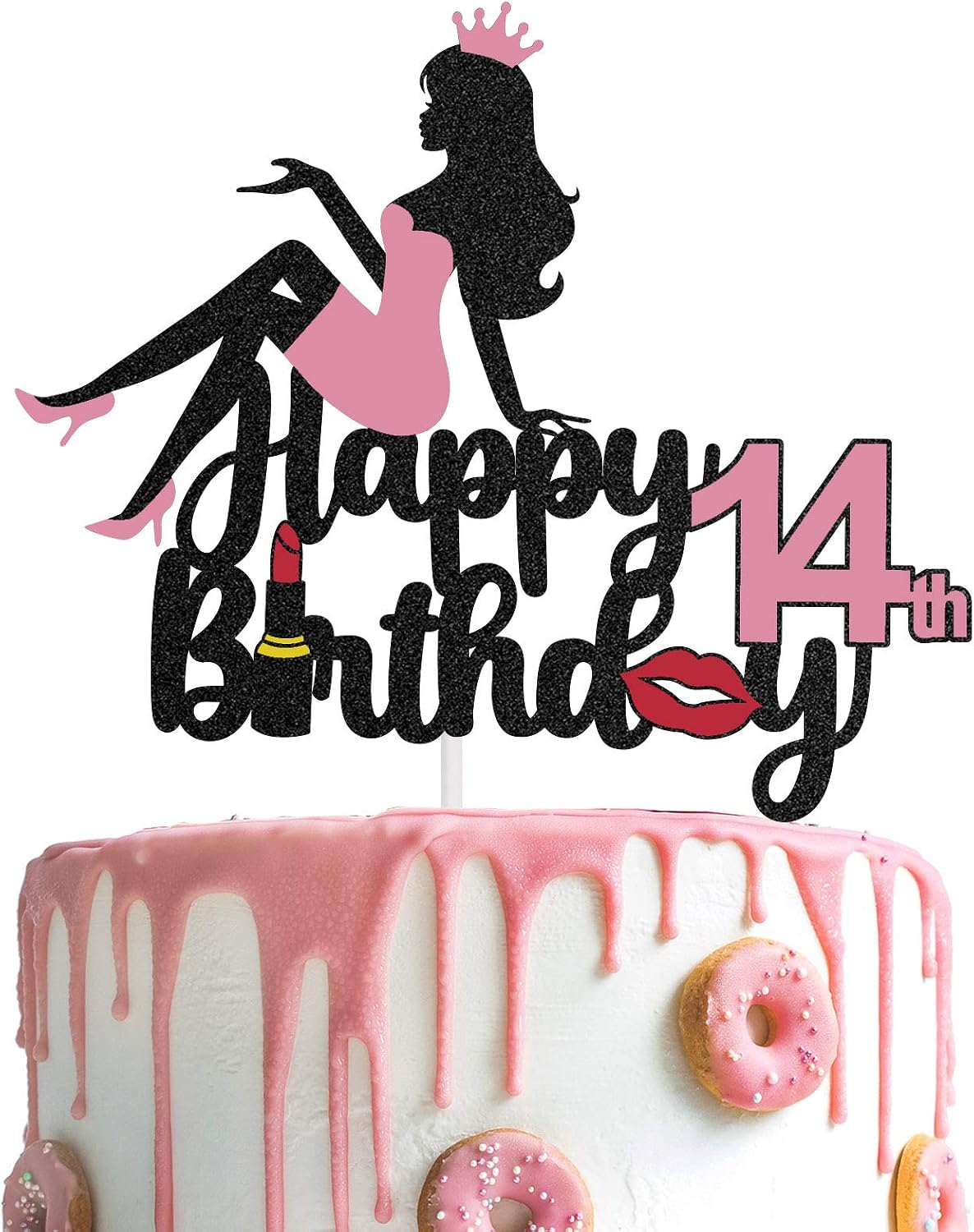 Amazon.com: LINGTEER Happy 14th Birthday Crown Queen Lady Thick Paper ...