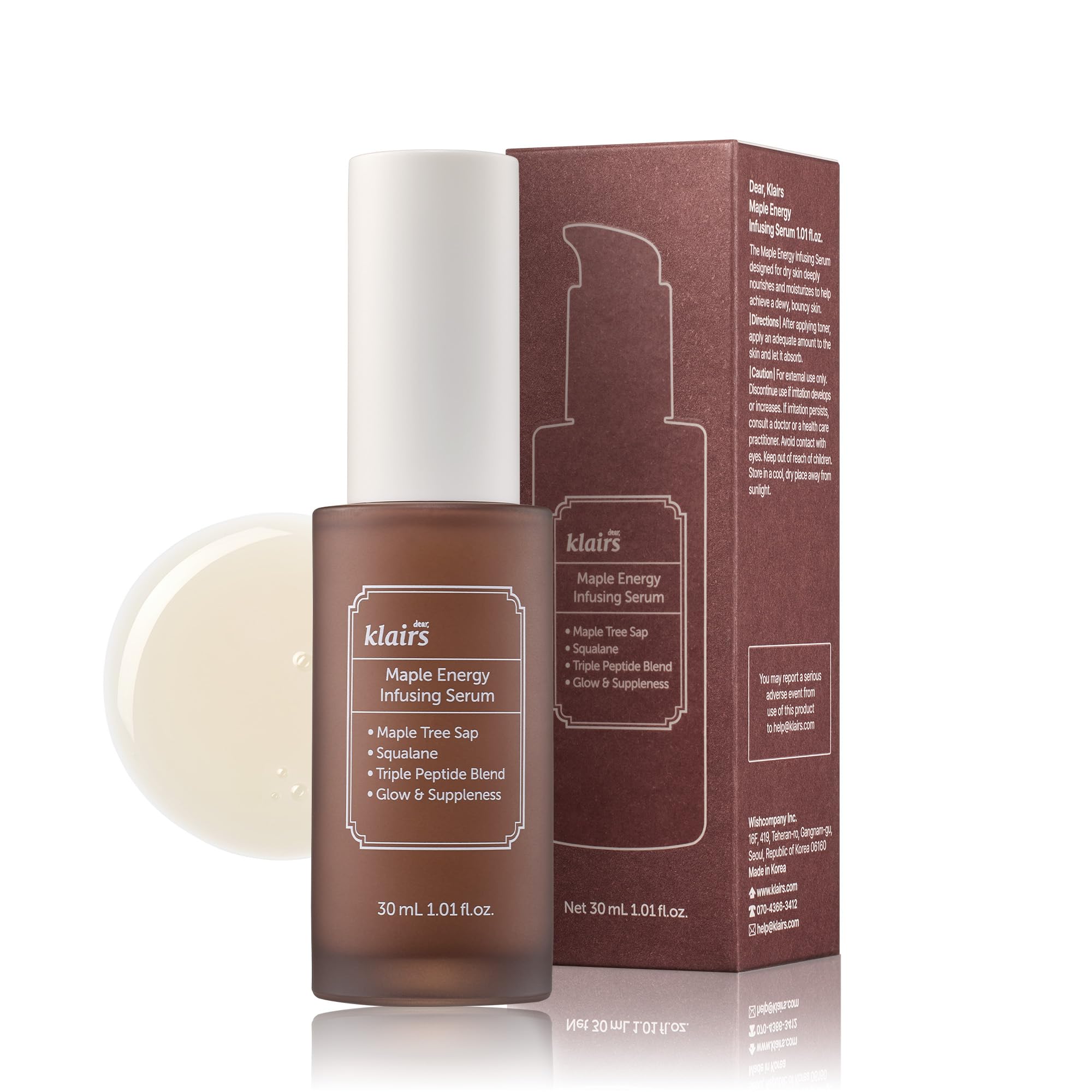 Amazon.com: DearKlairs Maple Energy Infusing Serum 30 ml, maple energy, Pore Minimizing, Peptide ...