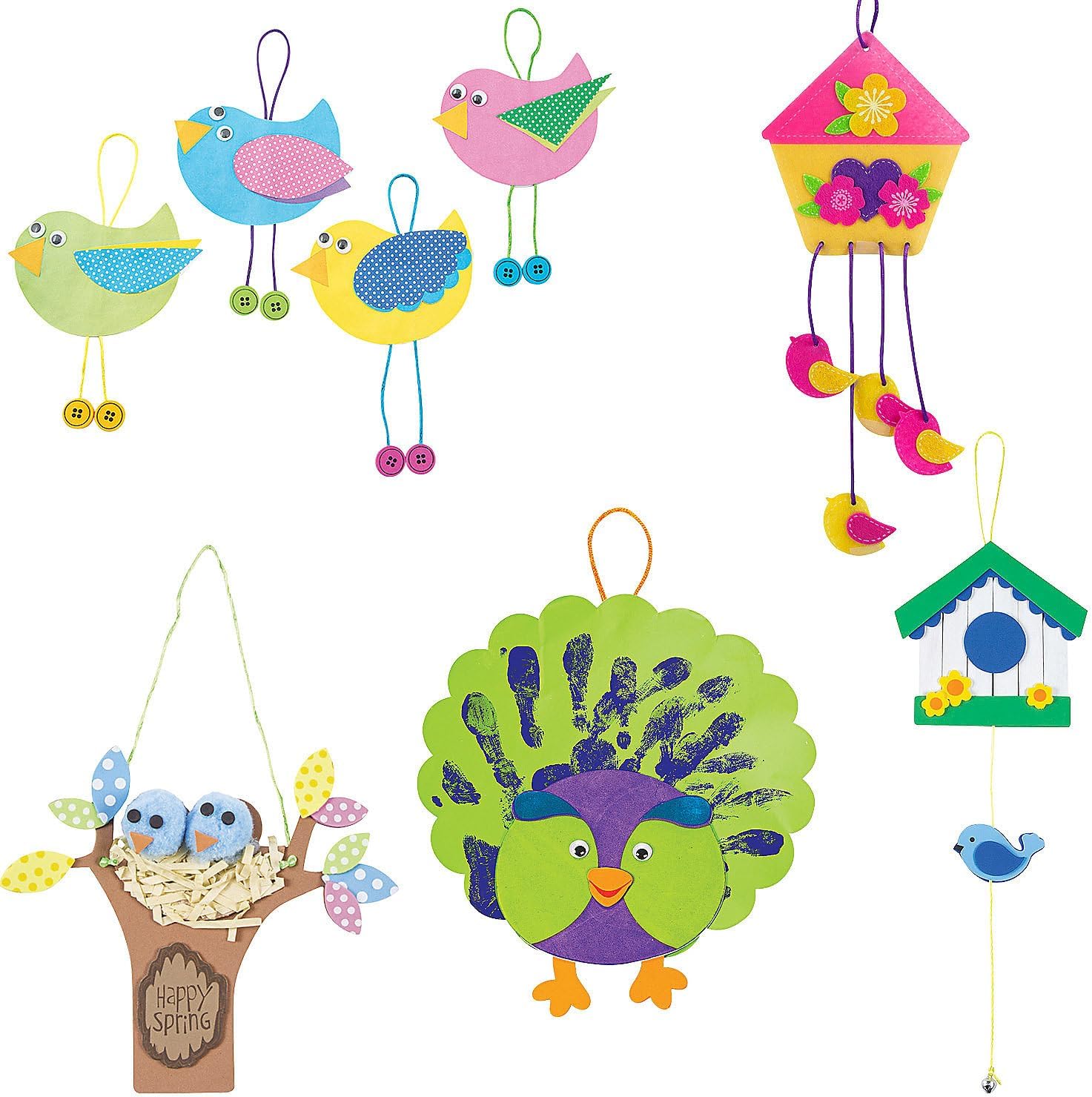 Amazon.com: Fun Express Blissful Birds Craft Kit Assortment Bulk 60 Pc ...