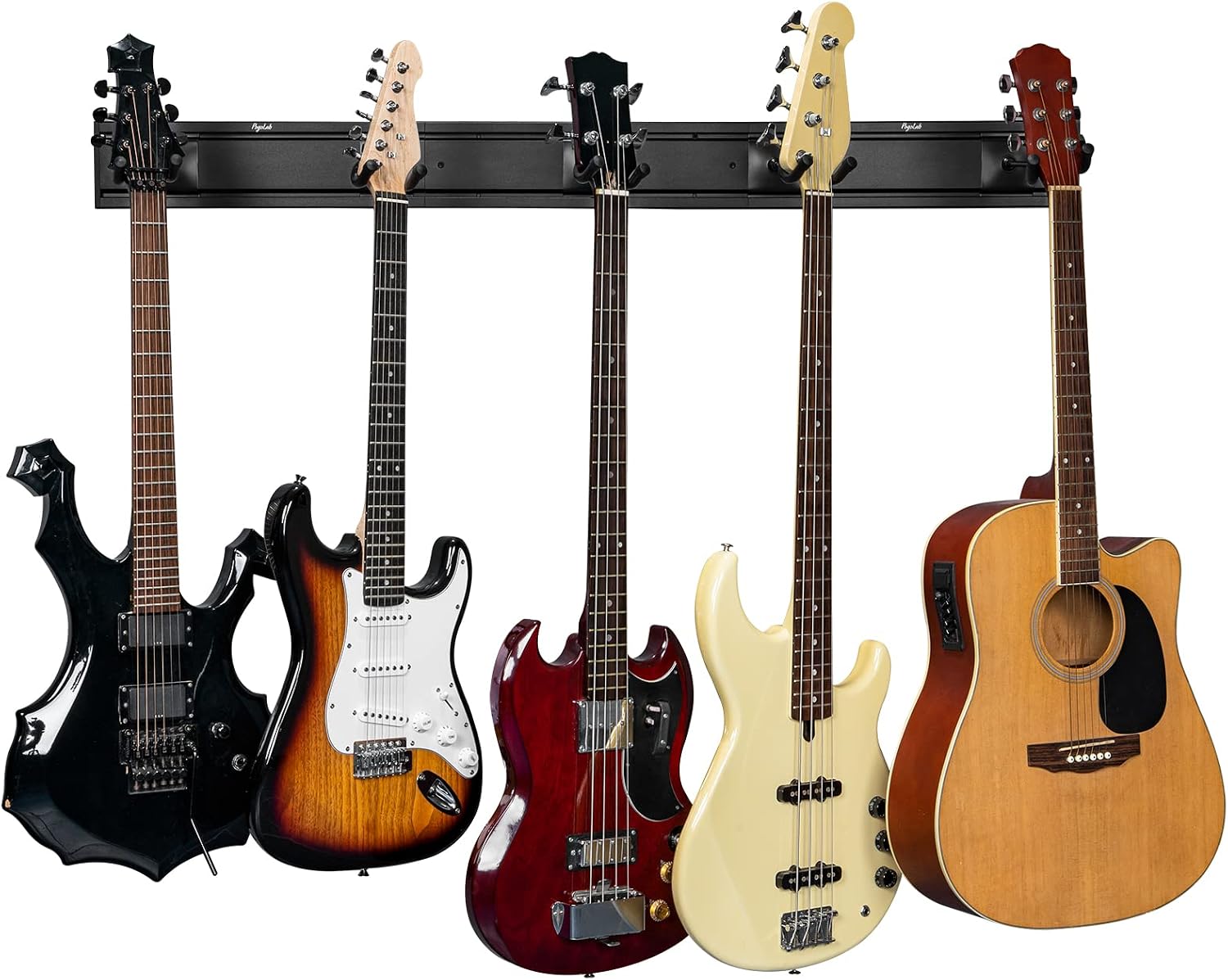 Amazon.com: POGOLAB 5 Guitar Wall Rack Mount with Strong Hangers for ...