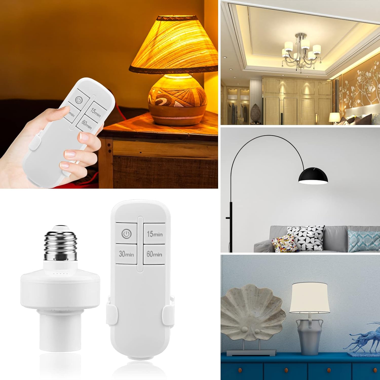 E27 Light Switches, Wireless Timer Plug, Remote Control Plug Light ...