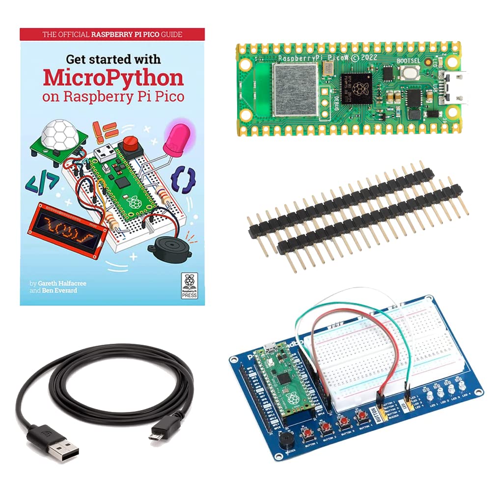 Buy Sb Components Raspberry Pi Pico W With Headers Raspberry Pi Pico Breadboard Kit And 1mt