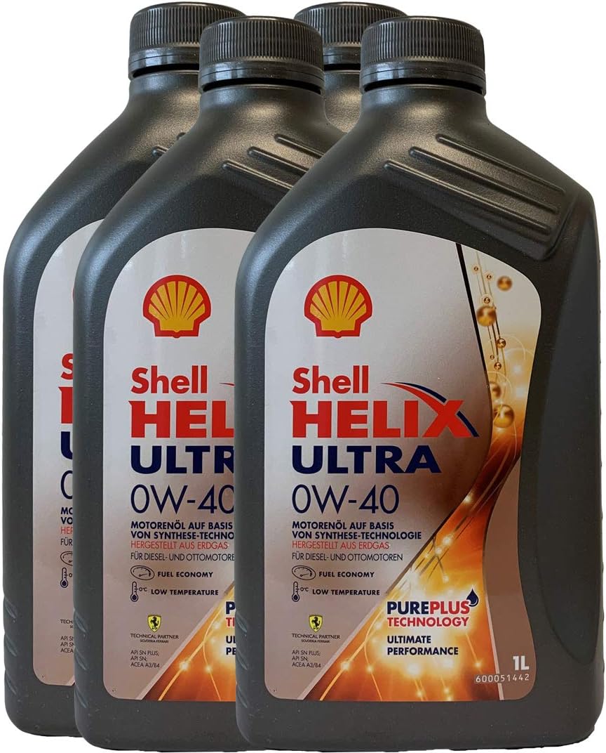 4 x 1 litri Shell 0W-40 Helix Ultra 0W40 olio motore : Amazon.it: Auto ...