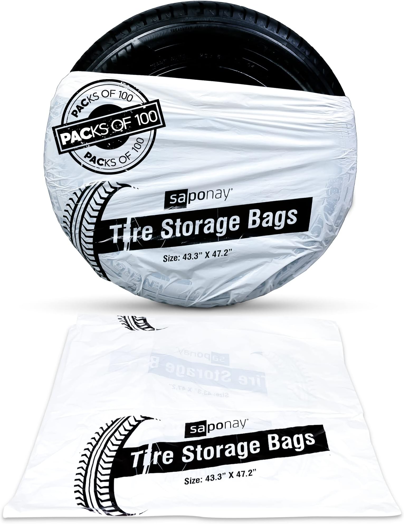 Amazon.com: Saponay Tire Storage Bags - 100 Piece, 47.2 x 27.5 Inch ...