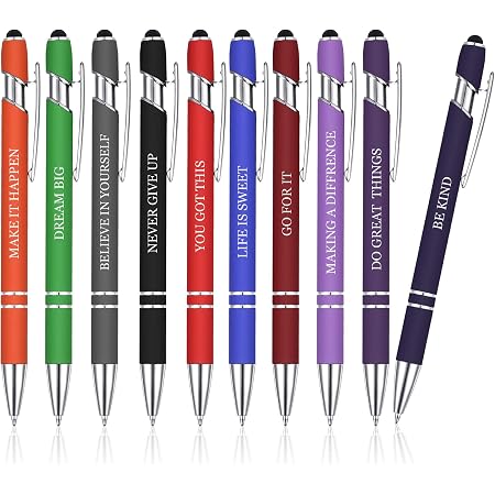 FRIUSATE 12pcs Motivational Quotes Pens Inspirational Ballpoint Pen ...