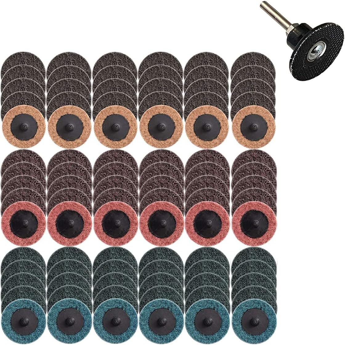 INSMA 2 inch Quick Change Discs 30Pcs Sanding Discs 1Pcs 1/4'' Holder ...