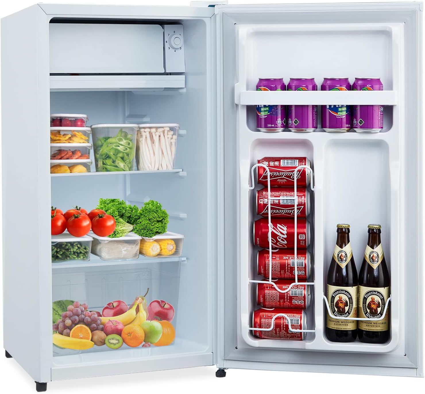 Amazon.com: Litake Mini Fridge with Freezer, 3.2 Cu. Ft Small ...
