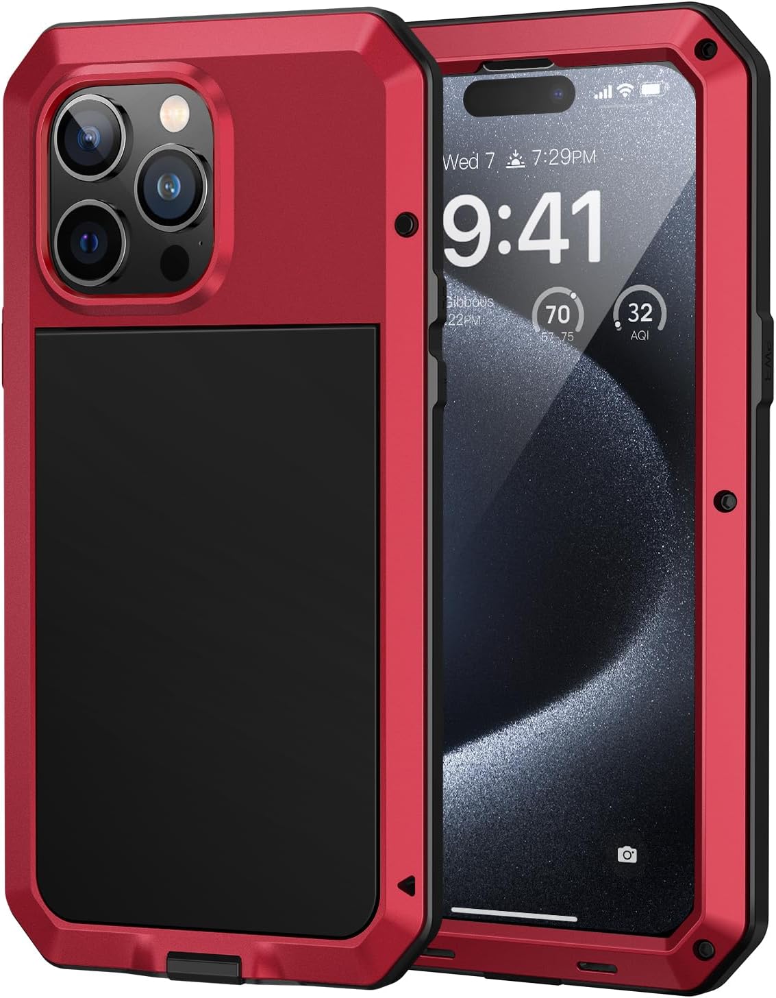 Amazon.com: Lanhiem Metal Case for iPhone 12, iPhone 12 Pro, Heavy Duty ...