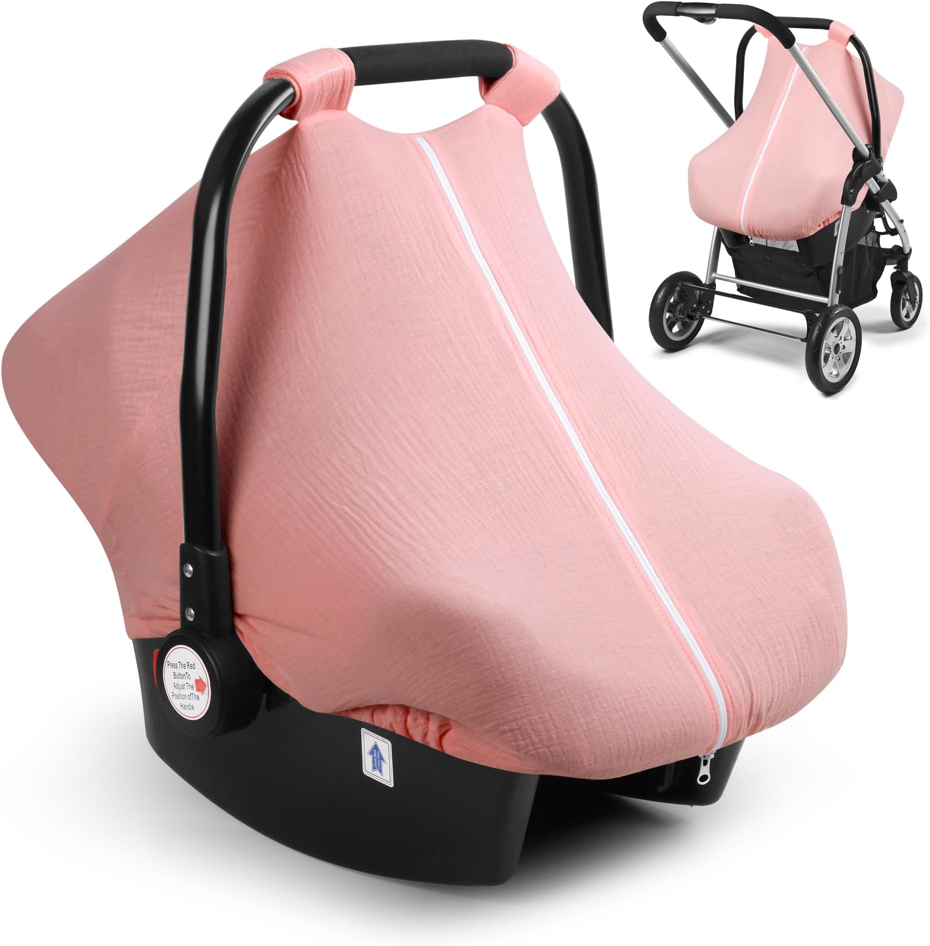 Amazon.com: Muslin Cotton Car Seat Cover Baby, Universal Fit Carseat ...