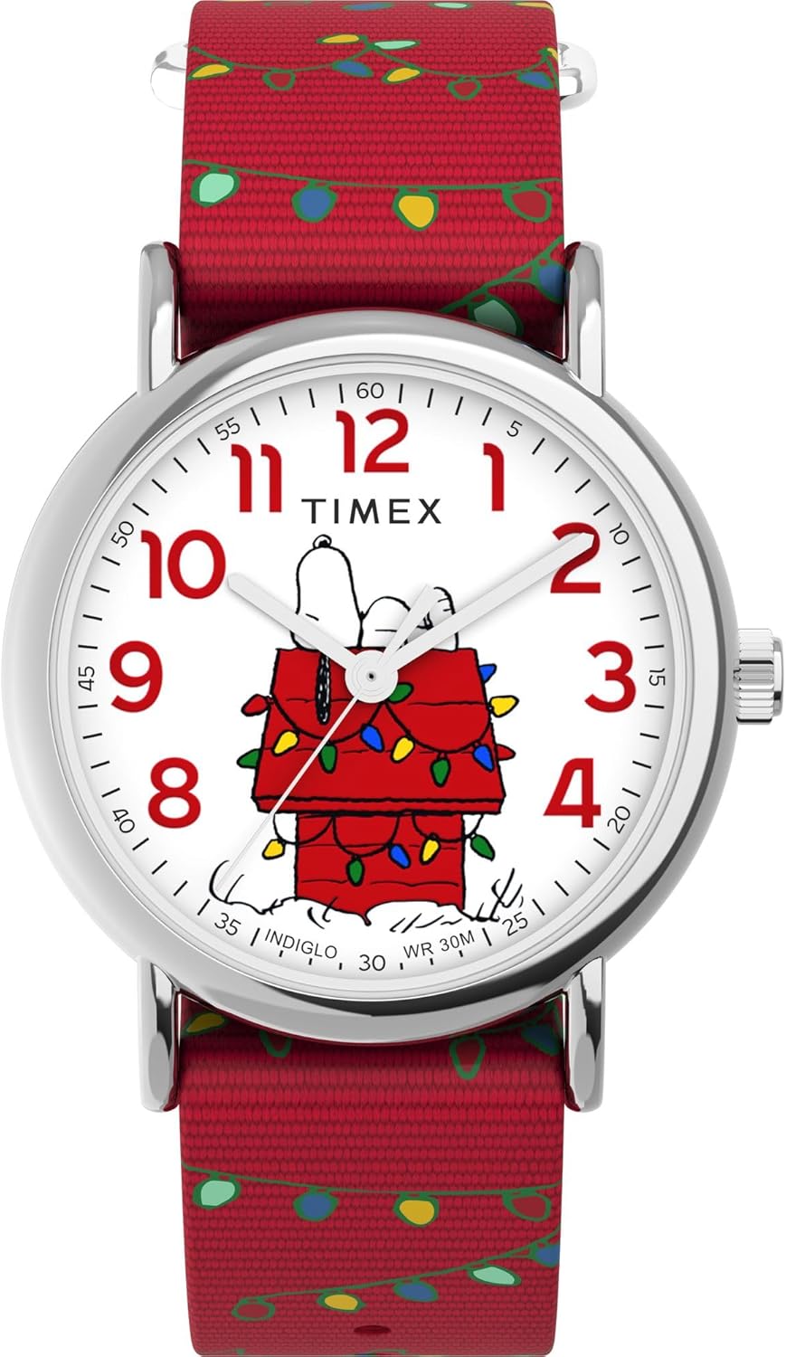 Amazon.com: Timex x Peanuts Women's Weekender Holiday 38mm Watch - Red ...