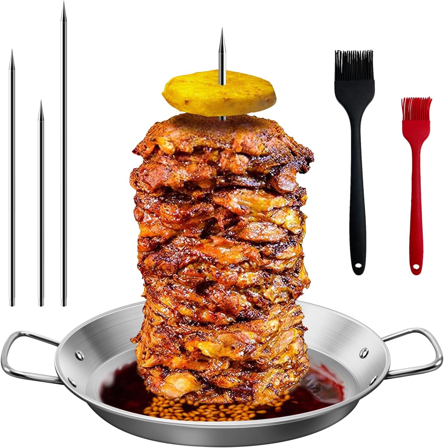 Amazon.com : Lswyimao Vertical Skewer Grill, Stainless Steel with 2 ...