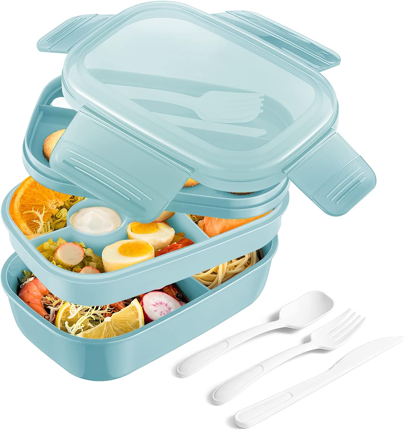 Amazon.com: Large Capacity Bento Box Adult Lunch Box,3 Layers Stackable ...
