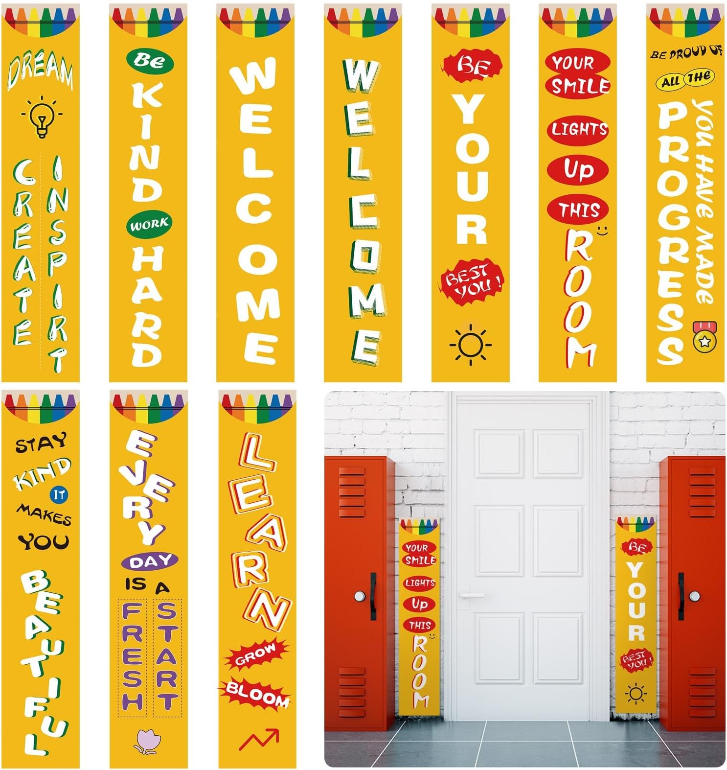 Amazon.com: LOONELO Welcome Back to School Door Cover with 70.9"X35.4 ...