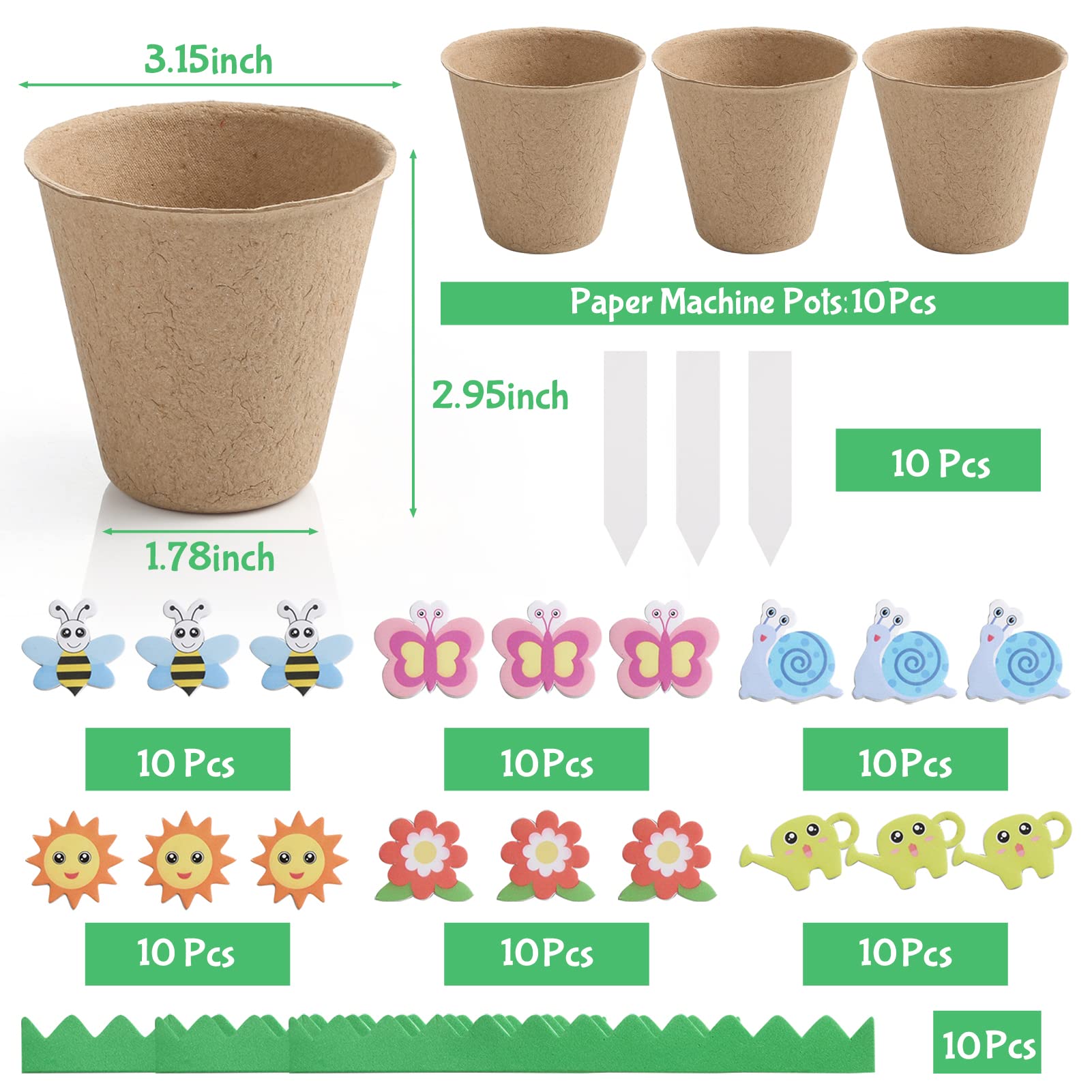 Snapklik.com : Ayfjovs Garden Paper Pot Craft Kit 10 Pack Flower ...